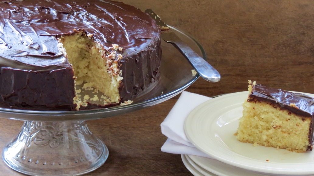 How to Make a Moist Yellow Cake with Chocolate Ganache - The Frugal Chef